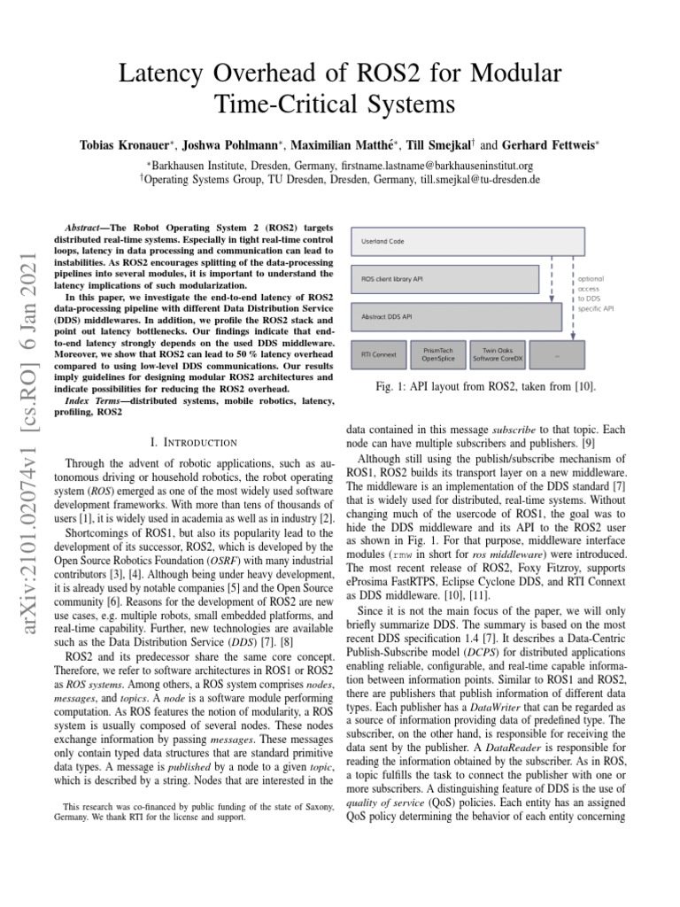 Latency Overhead of ROS2 For Modular Time-Critical | PDF | Computing ...