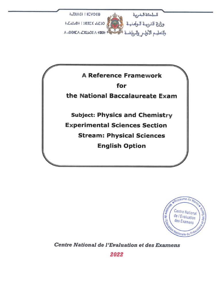CDR EXAM NAT BAC PC-PC Op ANG 2022 | PDF