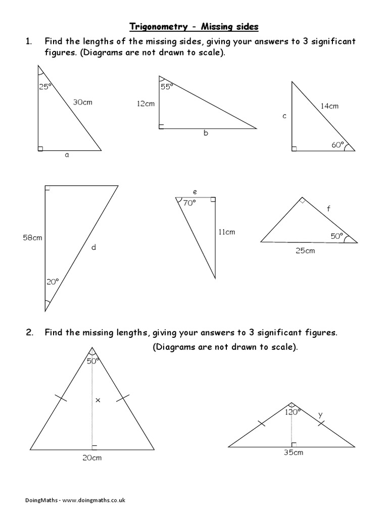04 - Trigonometry - Missing Sides | PDF