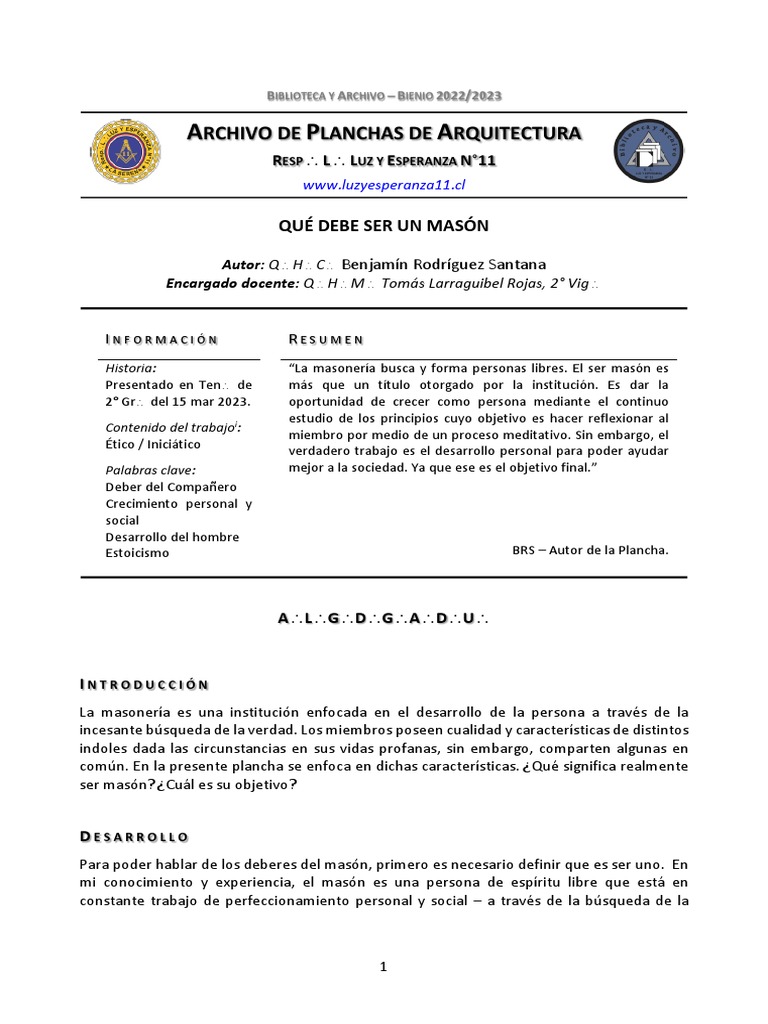 Plancha 2023 03 15 - 2G - Qué Debe Ser Un Masón | Descargar gratis PDF ...