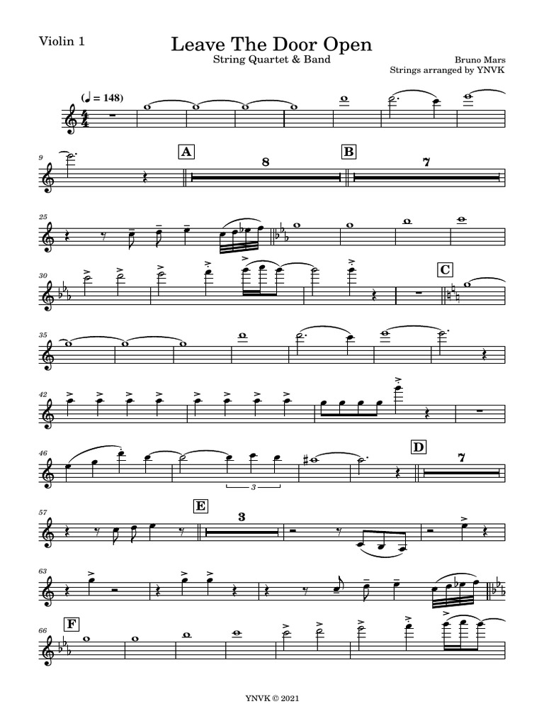 Door Open Violin | PDF | Classical Music | Chamber Music