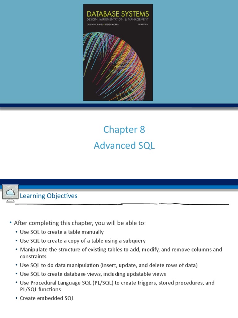 Coronel DatabaseSystems 13e Ch08 | PDF | Sql | Pl/Sql