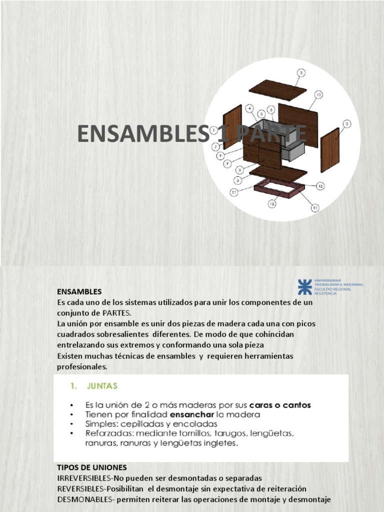 Guía de Ensambles y Uniones de Madera | PDF | Tornillo | Perforación