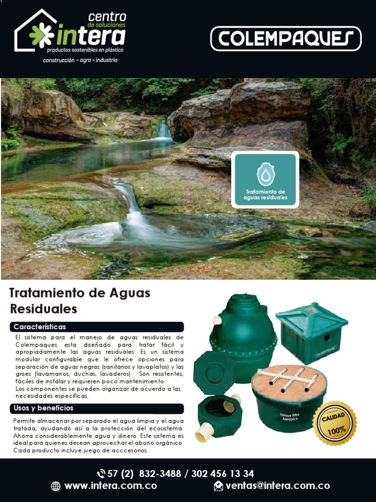 COLEMPAQUES Catálogo Tratamiento de Aguas Residuales | PDF | Agua | Tratamiento de aguas residuales