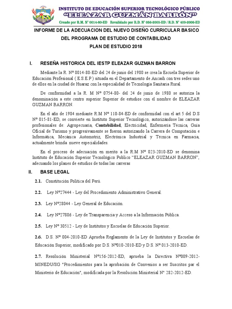 Adecuación Curricular Contabilidad 2018 | PDF | Contabilidad | Plan de estudios