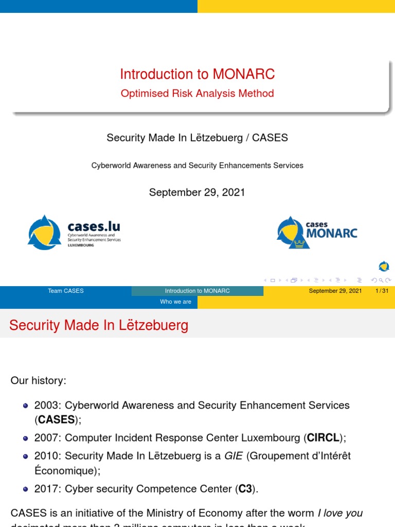 MONARC-training | PDF | Vulnerability (Computing) | Computing