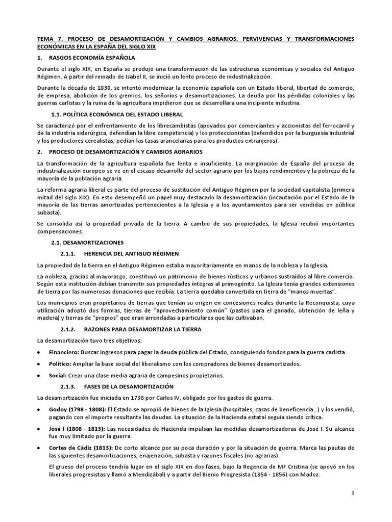 Tema 7 (Resumen) | PDF | Agricultura | Economias