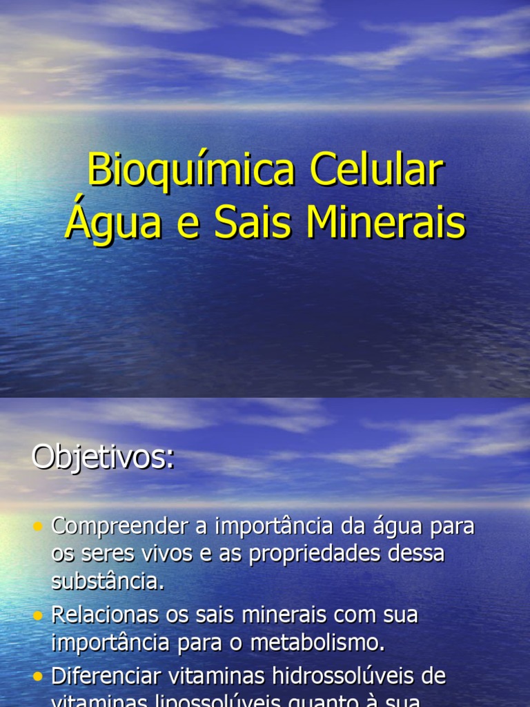 Bioquimica I Agua E Sais Minerais Pdf