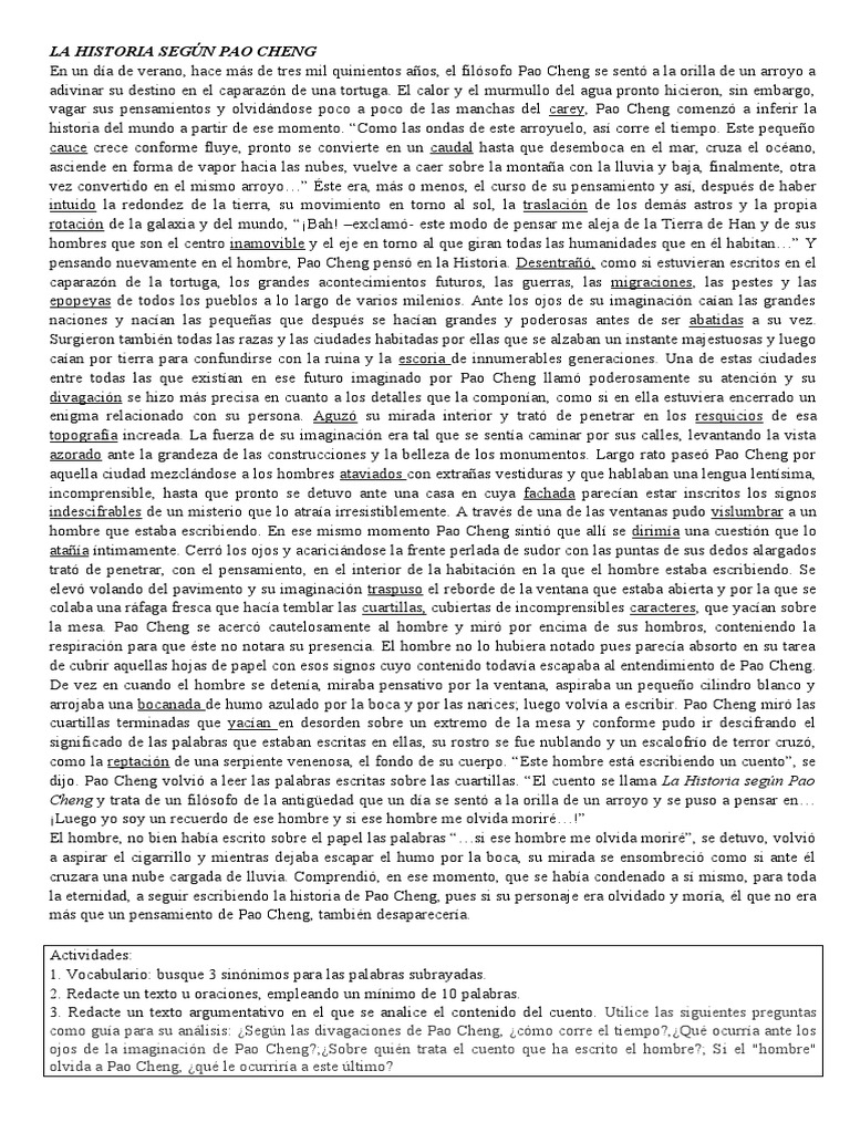 La Historia Según Pao Cheng | PDF