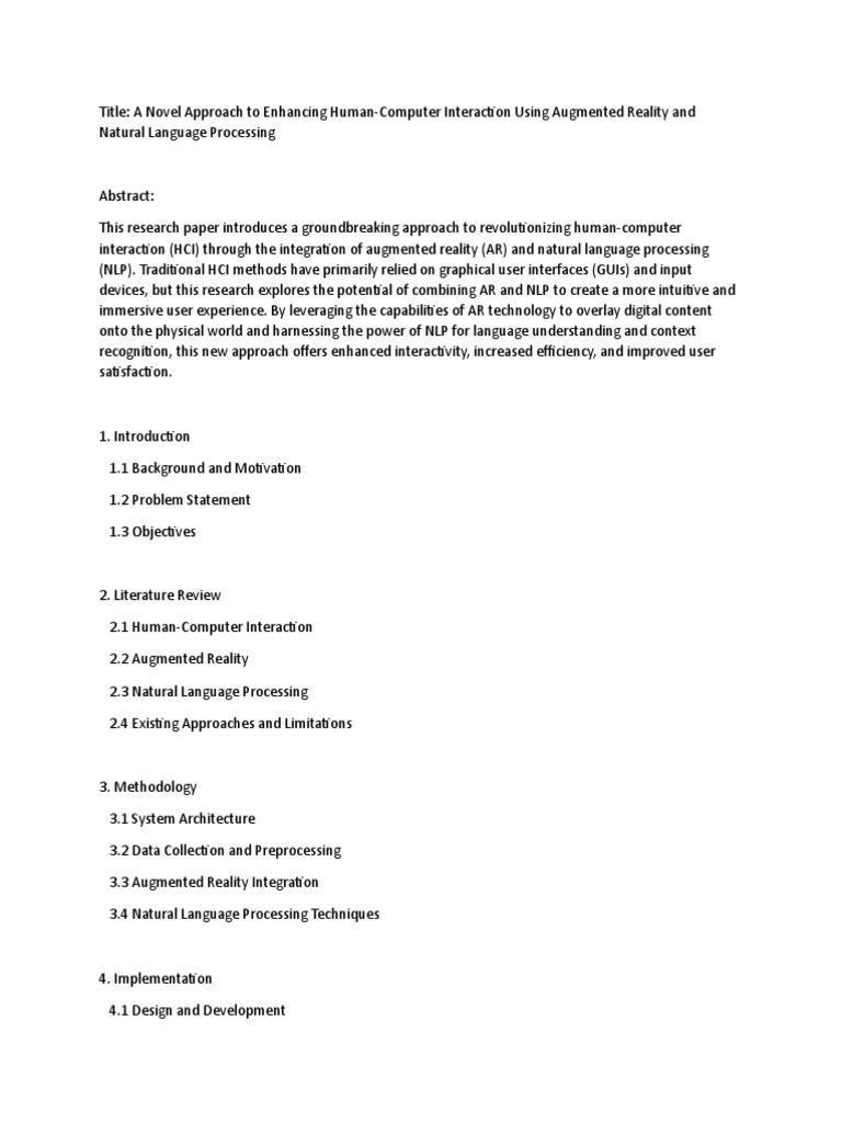 A Novel Approach To Enhancing Human-Computer Interaction Using Augmented Reality and Natural ...