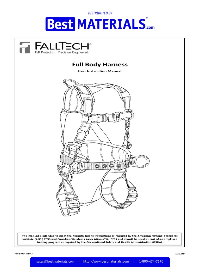 Falltech Harness Instruction Manual | PDF