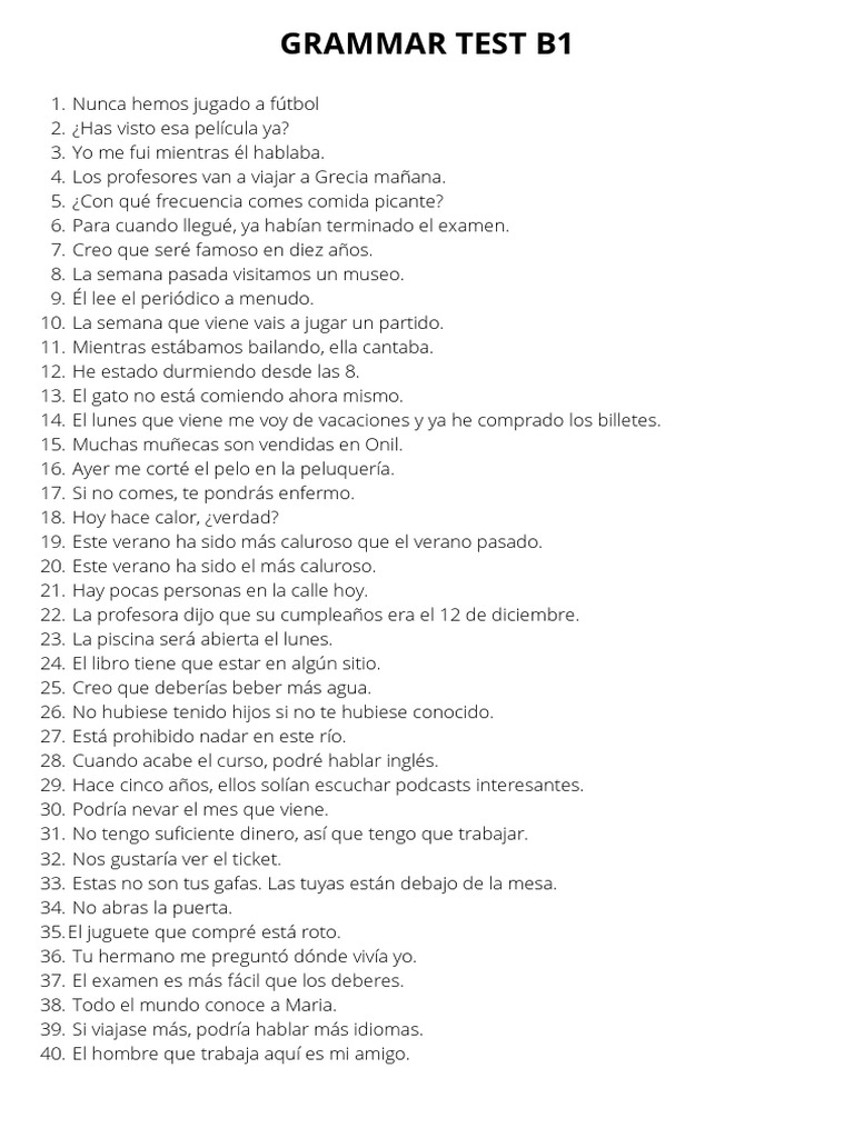 Translation Test B1 | PDF