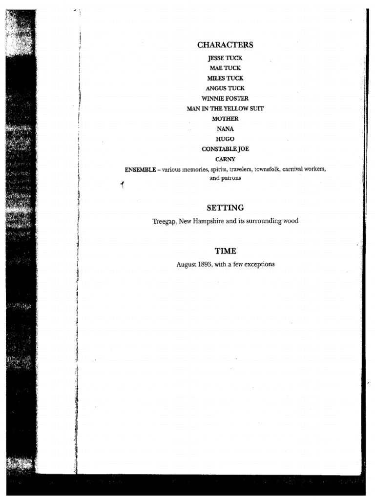 Tuck Everlasting Script | PDF