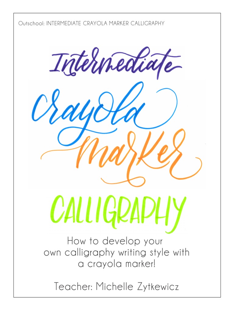 Intermediate Calligraphy Crayola Marker Worksheets 1 | Download Free ...