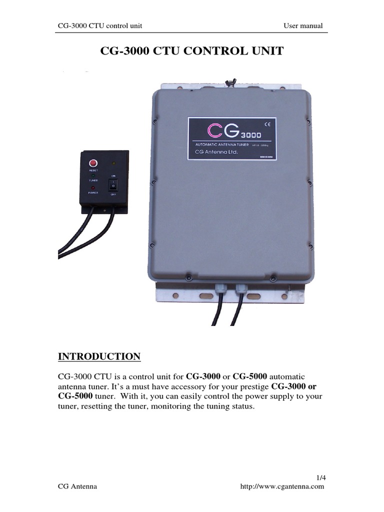 Cg-3000 Ctu Control Unit | PDF | Electrical Connector | Electricity
