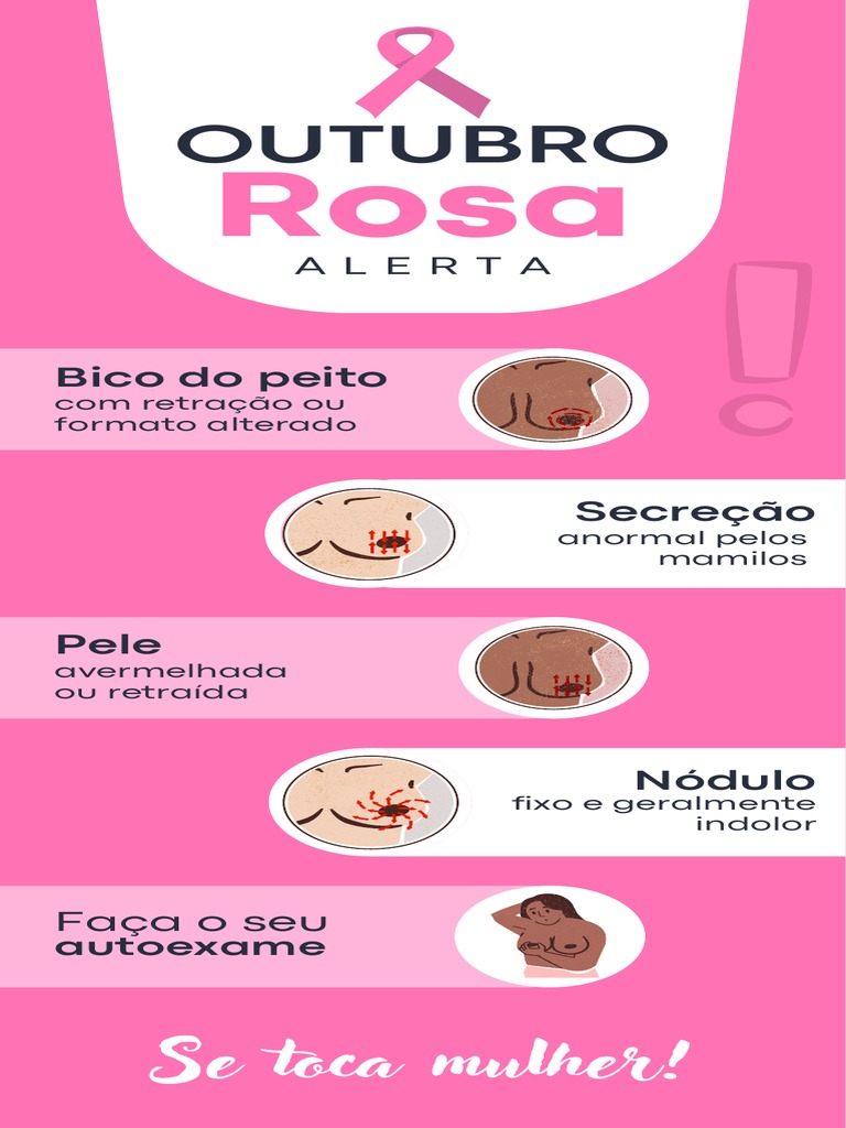 Infográfico Outubro Rosa Alerta Ilustrado | PDF