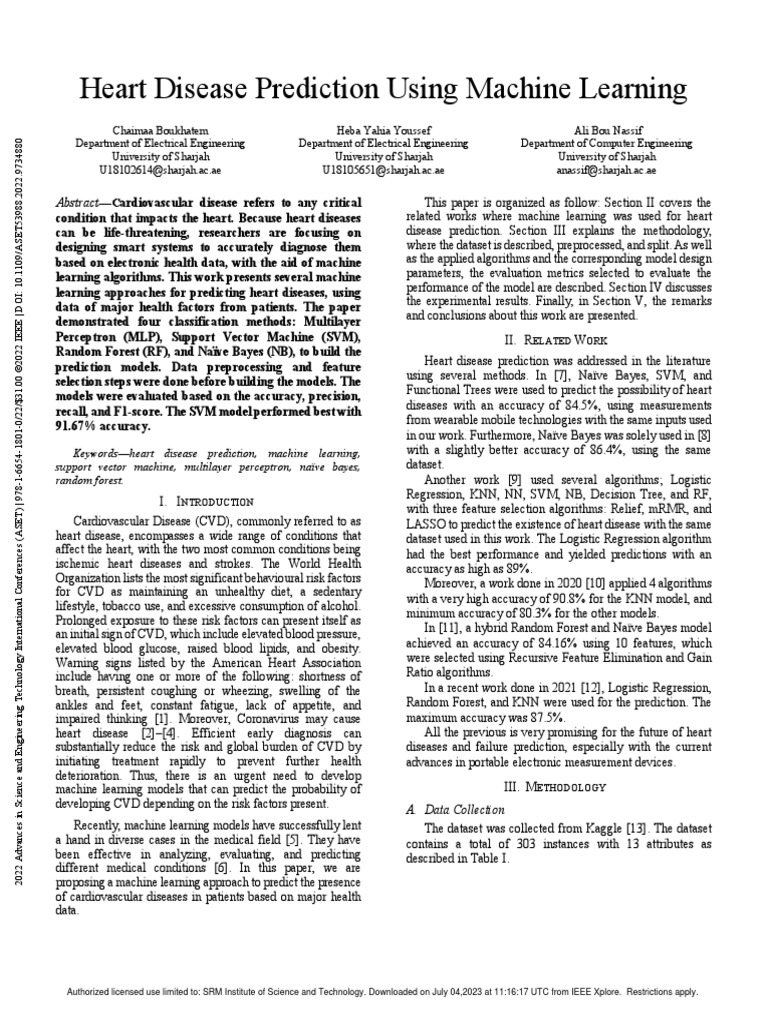 Heart Disease Prediction Using Machine Learning-1 | PDF | Support ...