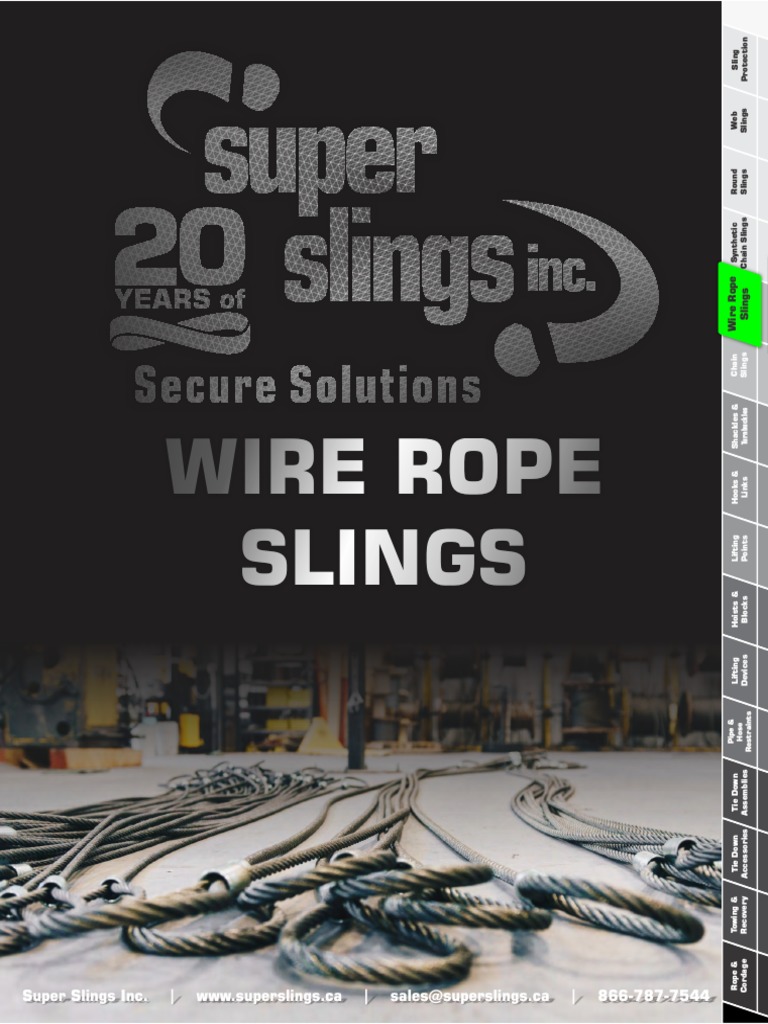 Super Slings Rigging Catalog 2020 - 1D Slings Wire Rope 1001 - Web | Download Free PDF | Rope | Wire