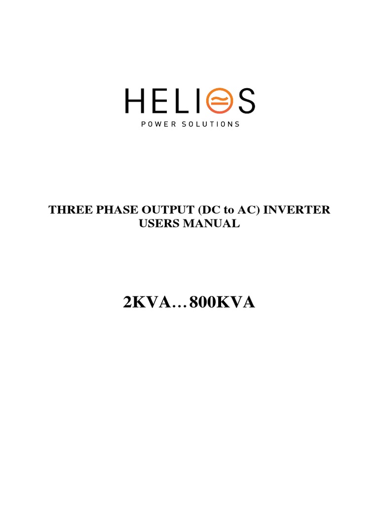 INVERTA (Three Phase) User Manual | PDF | Power Inverter | Direct Current