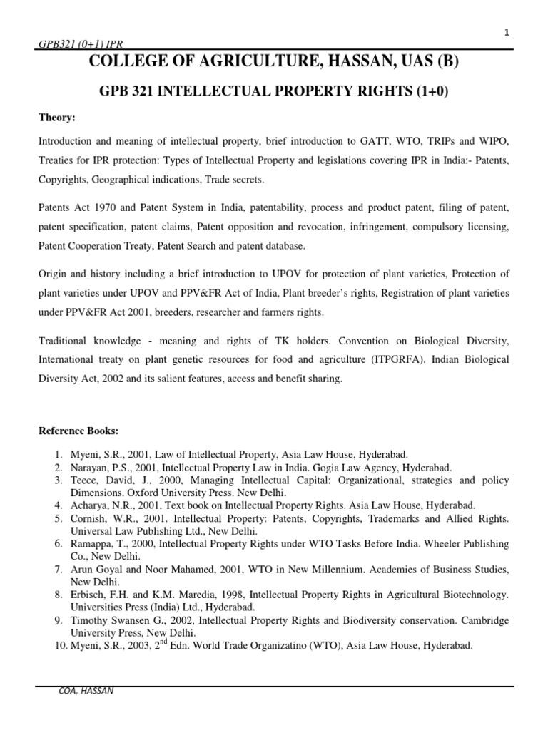GPB 321 (1+0) - Notes | PDF | World Trade Organization | Intellectual ...