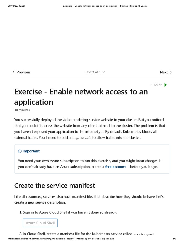 Exercise - Enable Network Access To An Application - Training ... Exercise - Enable Network Access To An Application - Training ...