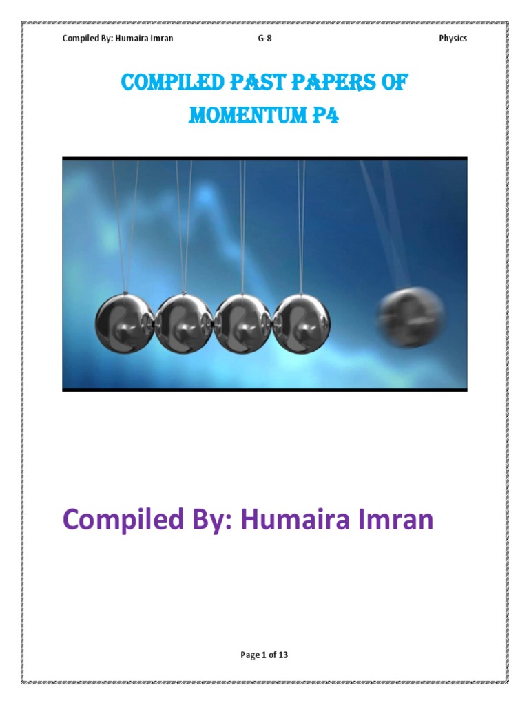 Compiled Past Papers of Momentum P4 | PDF