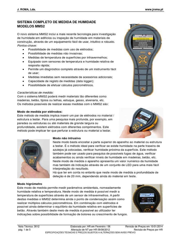 MMS2 Sistema Completo de Medida de Humidades 3012 14 | PDF | Umidade ...