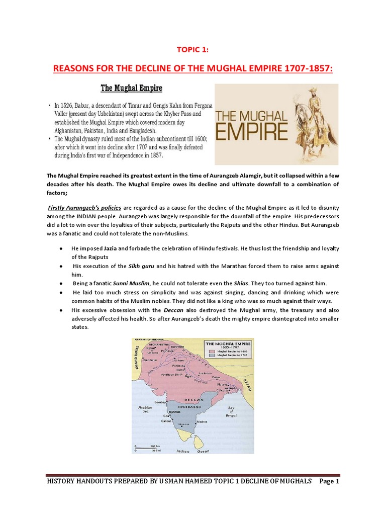 Decline of the Mughal Empire (1707-1857) | PDF | Mughal Empire | South Asia