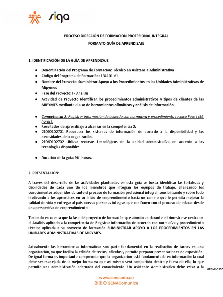 GUIA DE APRENDIZAJE No. 1 REGISTRAR LA INFORMACION | PDF | Wiki | Enseñando