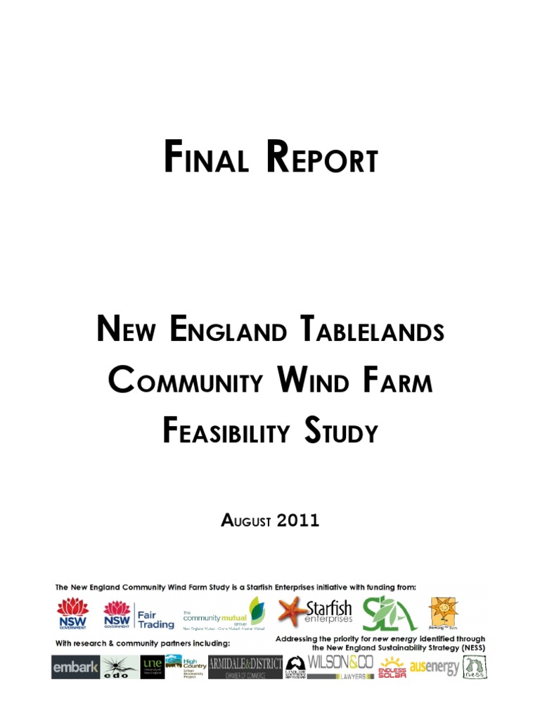 Feasibility Study New England Tablelands Community Wind Farm Final ...
