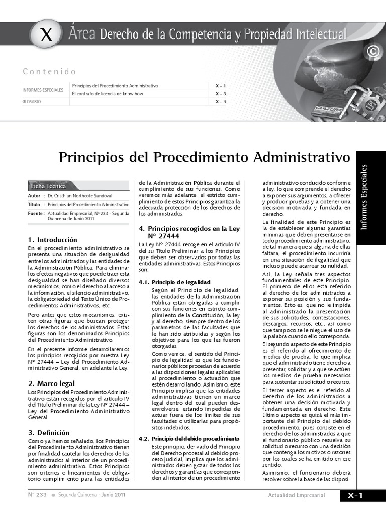 Principios del procedimiento administrativo | PDF | Patentar | Verdad
