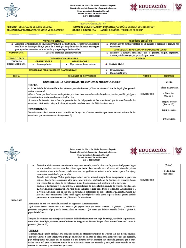 Actividades de Educación Socioemocional | PDF | Las emociones | Aprendizaje
