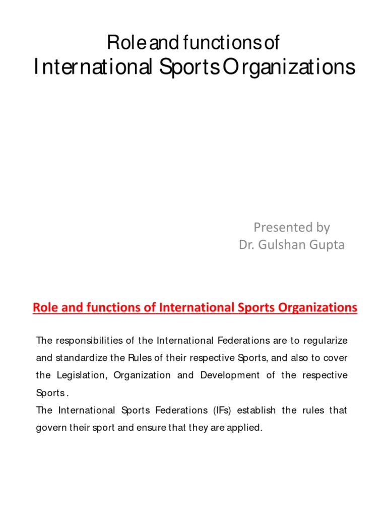 Role of International Sports Org-FIFA ICC Etc | PDF | Fifa | Fifa World Cup