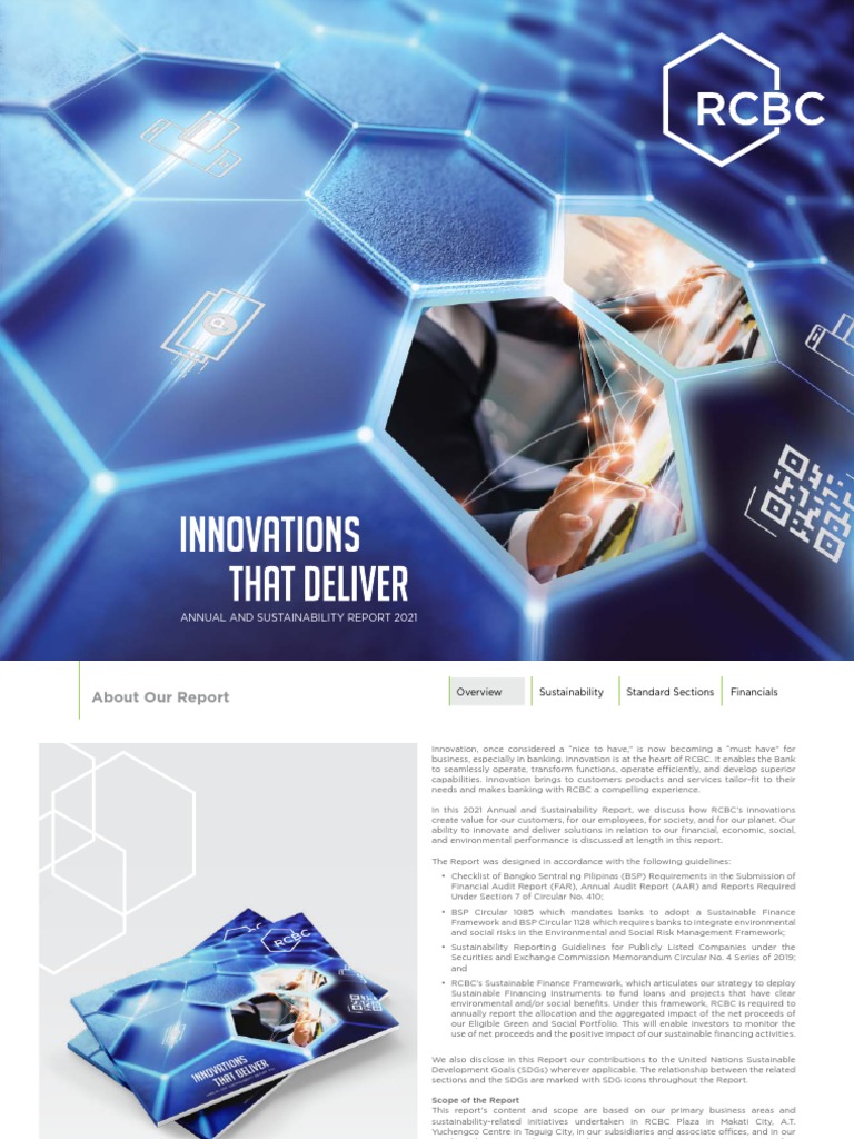 RCBC 2021 Annual and Sustainability Report | PDF | Banks | Service ...