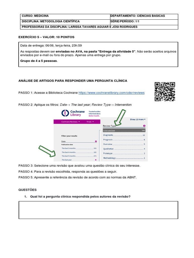 Análise de Artigos para Responder Uma Pergunta Clínica | PDF