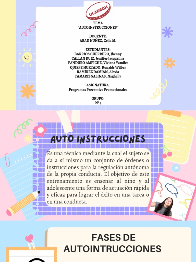 AUTOINSTRUCCIONES | PDF | Ciencias del comportamiento | Conceptos psicologicos