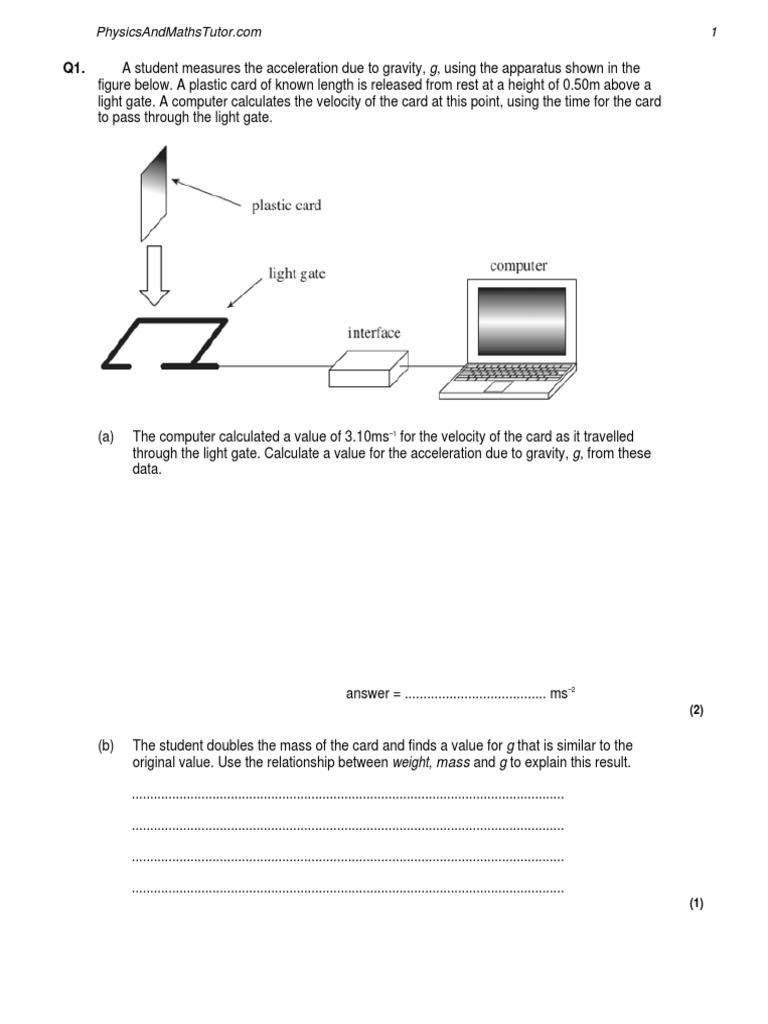 Motion Projectiles Pdf Velocity Mass