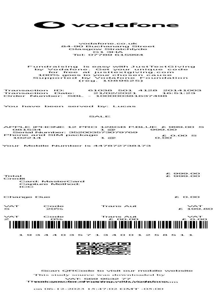 Vodafone Procurement Company Sarl Uk | PDF | Business | Finance & Money Management