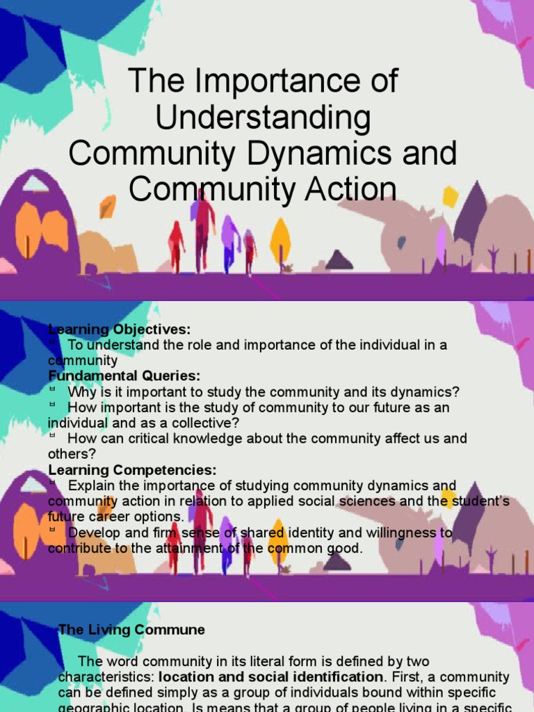 Week 001 PPT. The Importance of Understanding Community Dynamics and Community | PDF | Community ...
