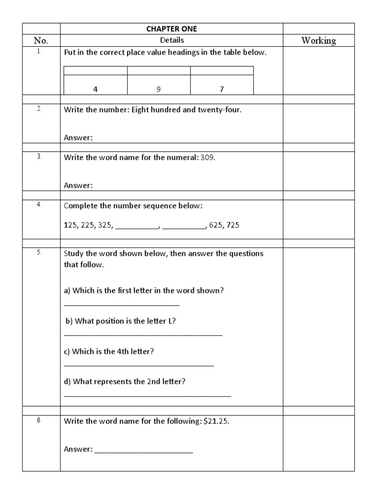 PENNACOOL STD 2 MATHS Questions | PDF | Length | Numbers