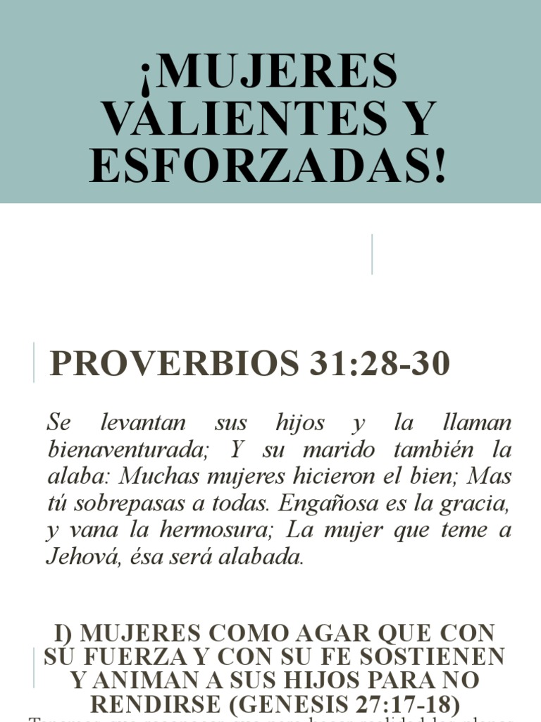 Mujeres Valientes y Esforzadas! | PDF | María, madre de Jesús