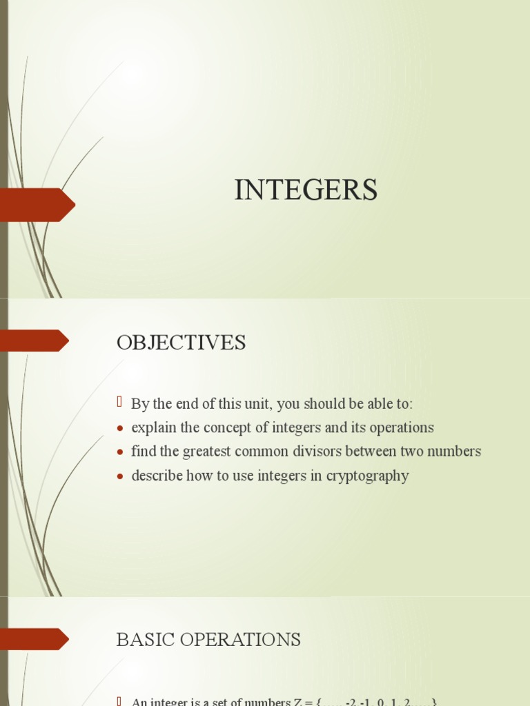 Integer Operations & Applications | PDF | Mathematics | Number Theory