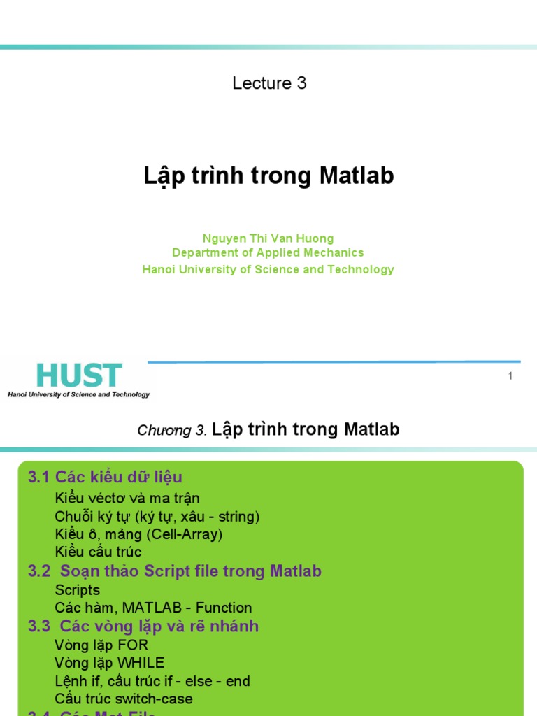 Matlab Lecture 3 Lap Trinh Voi Matlab Pdf 7011