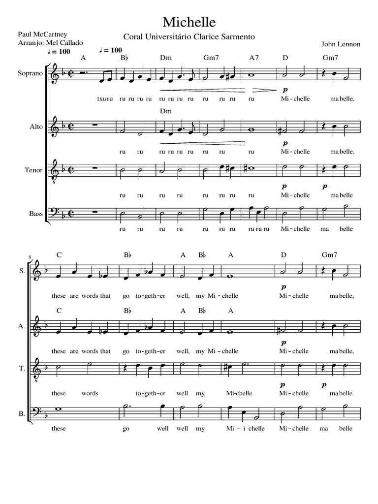 Michelle-Partitura e Partes | PDF | Os Beatles