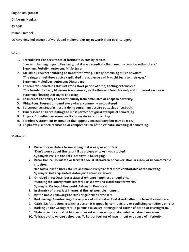 English Assignment 4 | PDF English Assignment 4 | PDF