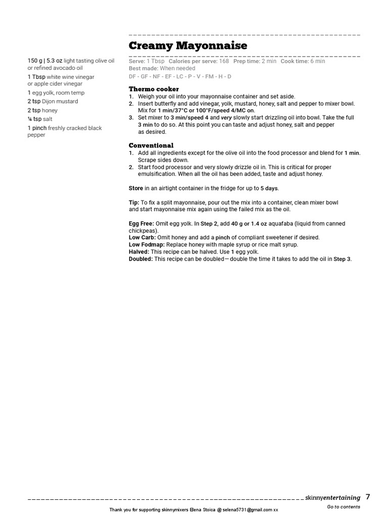Creamy Mayo | PDF | Mayonnaise | Vinegar