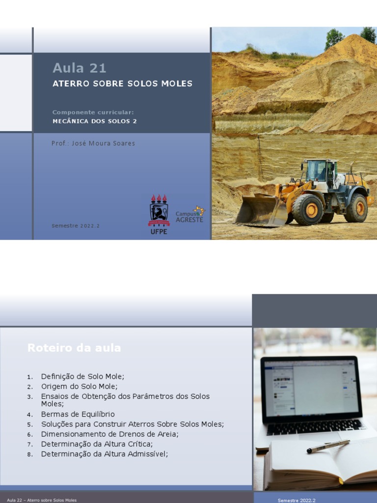 Aula 22 - Aterro Sobre Solo Mole | PDF | Solo | Ciências Físicas
