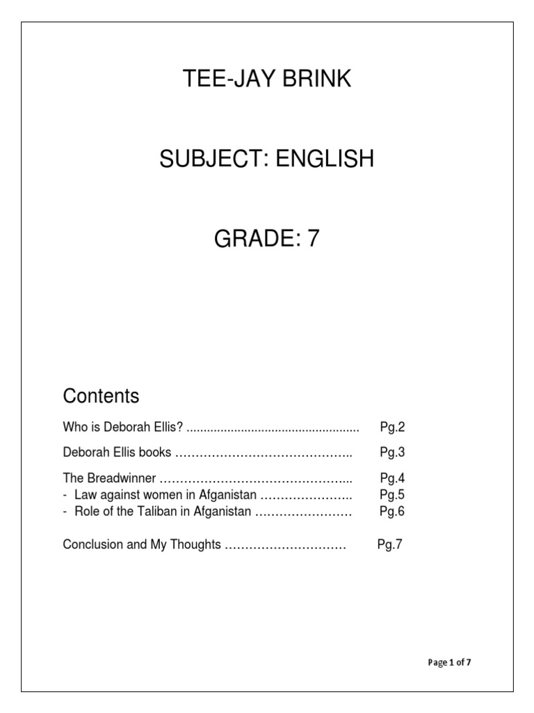 Who Is Deborah Ellis | PDF | Taliban | Afghanistan