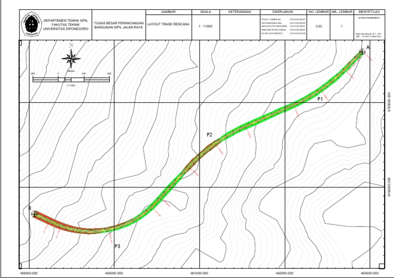 Layout Trase Jalan Raya Universitas | PDF