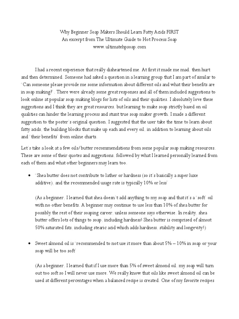 Beginners & Fatty Acids | PDF | Soap | Triglyceride